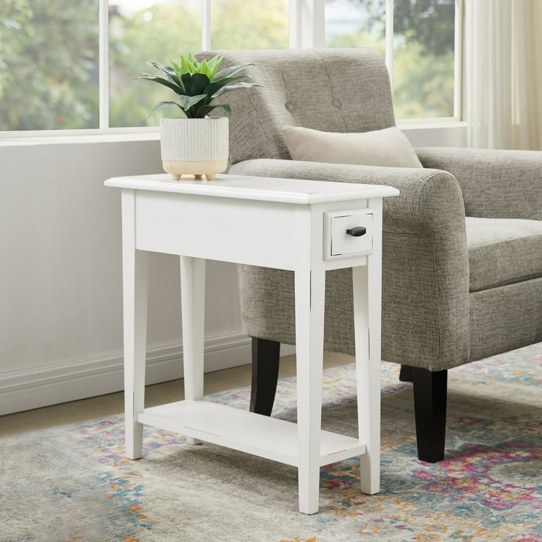 Skinny end table white store