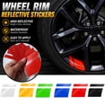 6PCS Car Sticker Reflective Wheel Hub Decals Resistant Cover Accessory ...