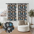 Football and Text Grey Pattern Blackout Curtains,Triple Weaved Fabric ...