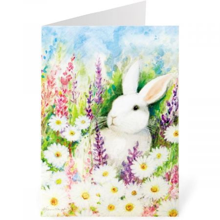 Wildflower Bunny Easter Cards - Set of 8 (1 design), Large 5" x 7 ...