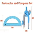Mr. Pen- Compass and Protractor Set, Blue, Compass Geometry Tool ...