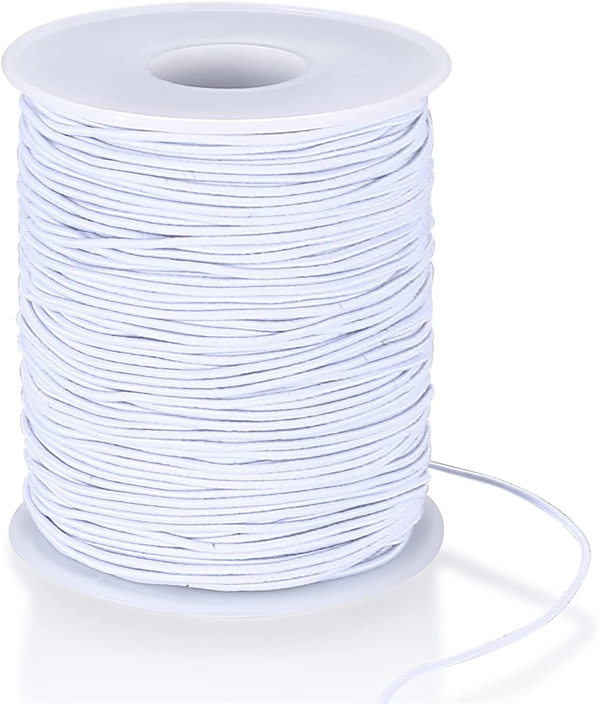Casewin 100m x 1mm White Cord Trim Elastic Smooth Finish Sewing Thread ...
