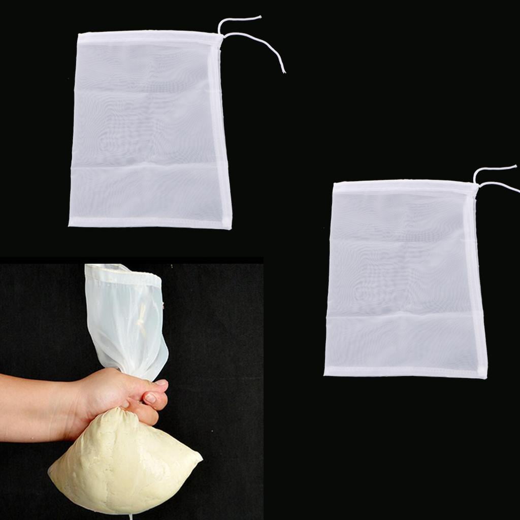 2 pcs Milk Fine Nylon Sieve Bags Cheese Filter Mesh Cloth 15x20cm ...