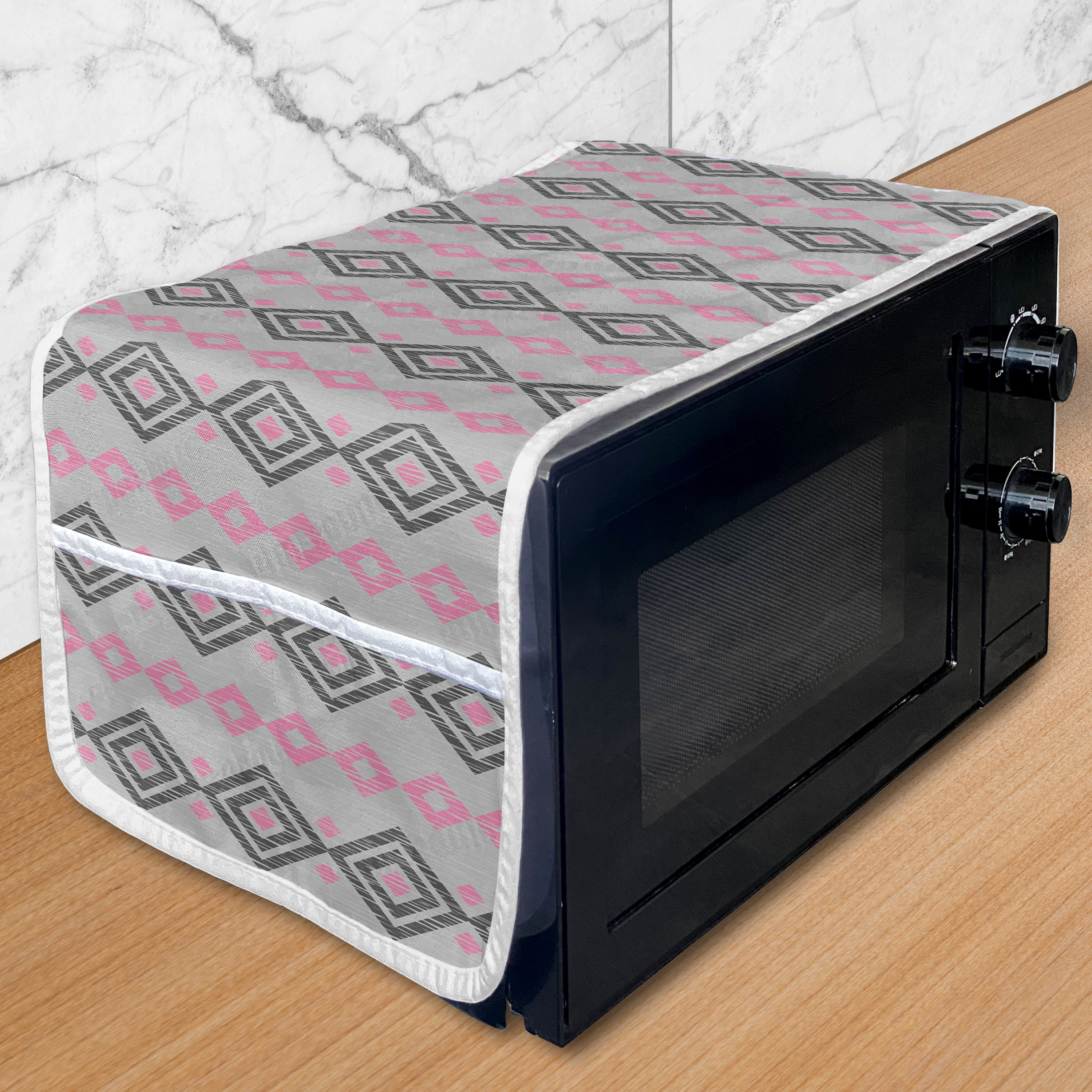 Ikat Microwave Oven Cover, Bohemian Funky Geometric Retro Pastel ...
