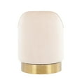 Lumisource Marla Contemporary/Glam Vanity Stool in Gold Steel and Cream ...