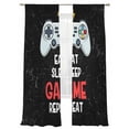 Cartoon Game Console on Black Chiffon Sheer Curtains 84 Inches Long ...