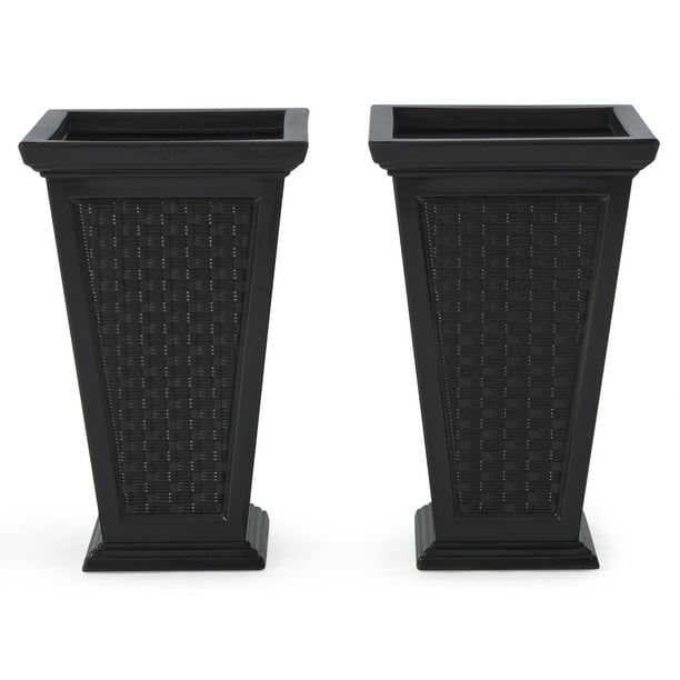 FCMP Outdoor MOD-WP3000 Wicker-Pattern Resin 24" Tall Indoor/Outdoor ...
