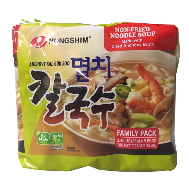 Nongshim Non Fried Noodle Soup with Dried Anchovy Broth - Kal Guk Soo ...