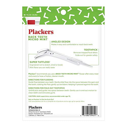 Plackers back teeth micro mint dental floss - qerysac