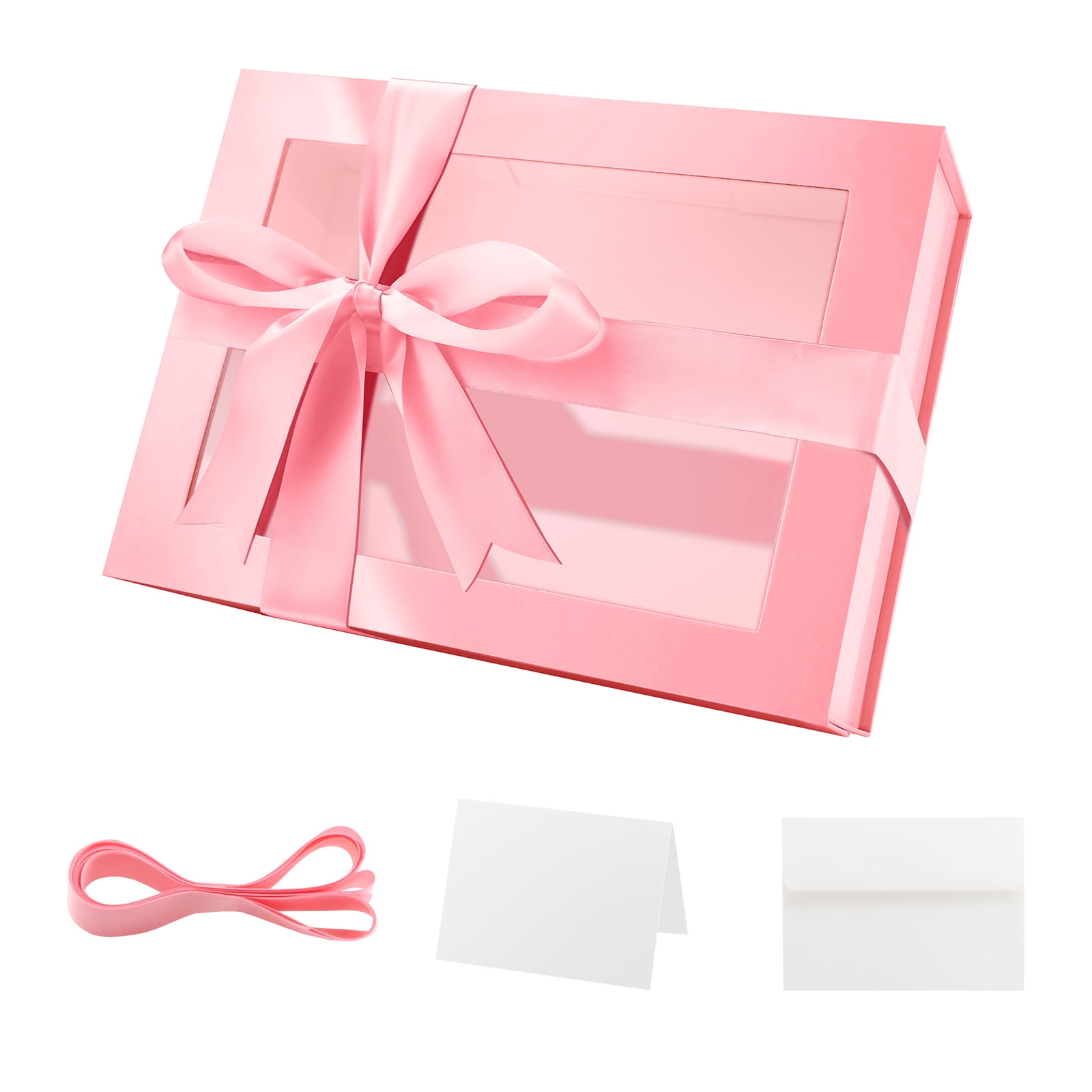 PACKHOME Gift Box with Window, Pink Gift Box with Magnetic Lid for ... PACKHOME Gift Box with Window, Pink Gift Box with Magnetic Lid for ...