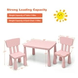 Gymax Little Children's Pink Table & 2 Chairs Set for Girls - Toddler ...