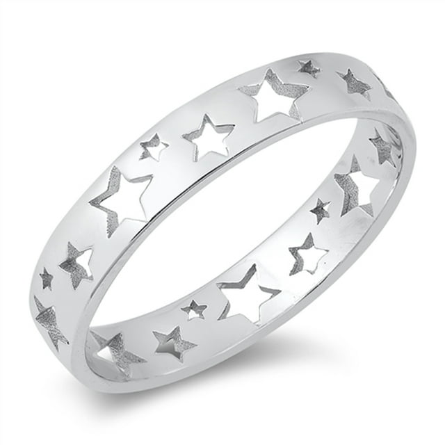 Fashion Trendy Tween Cutout Star Sterling Silver Ring 925 Jewelry ...