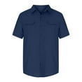 Mens Short Sleeve Classic Shirts, Regular-Fit, Button-Up Collared Plaid, Double Pocket Dress ...