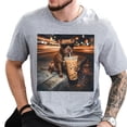 Funny Pit Bull Drinking Iced Coffee Graphic Casual T-Shirt for Men and ...