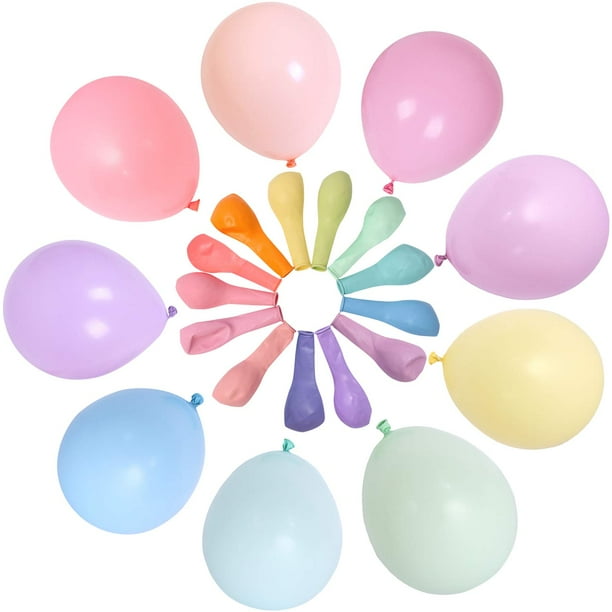 100 Pack 10 Inch Thick Mixed Color Balloon, MultiColored Big Macaron ...