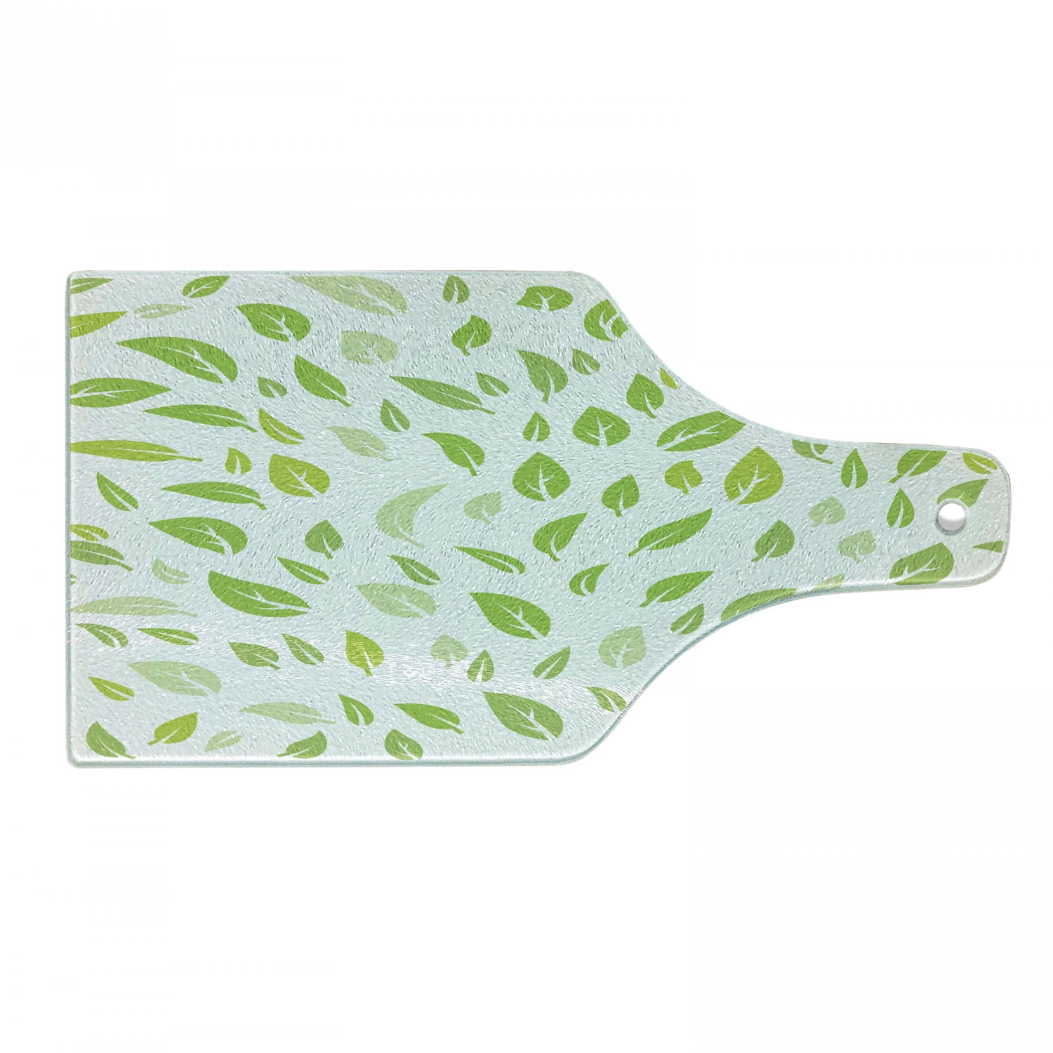 Leaf Cutting Board, Various Types of Green Fresh Leaves Illustration ...