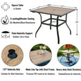 Summit Living Patio Metal Outdoor Dining Table with Faux Wood Top ...