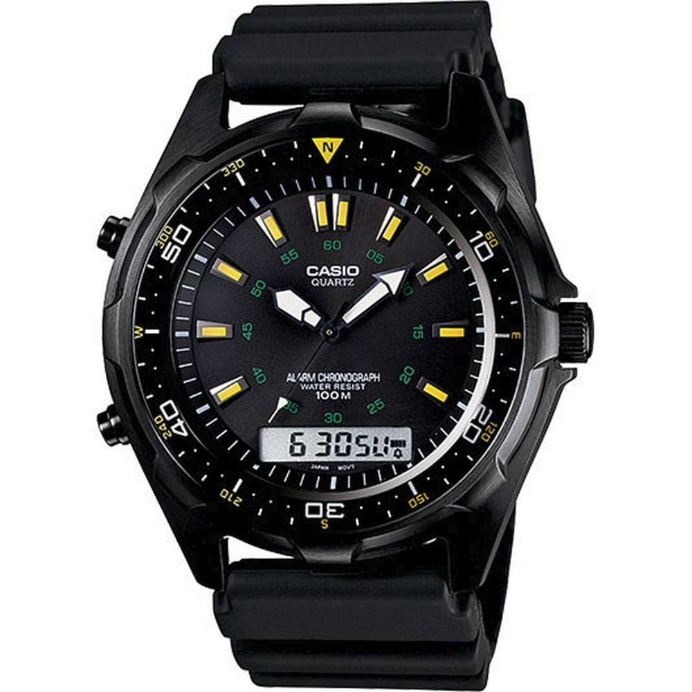 Casio - Mens Black Ana Digi Watch - Walmart.com - Walmart.com