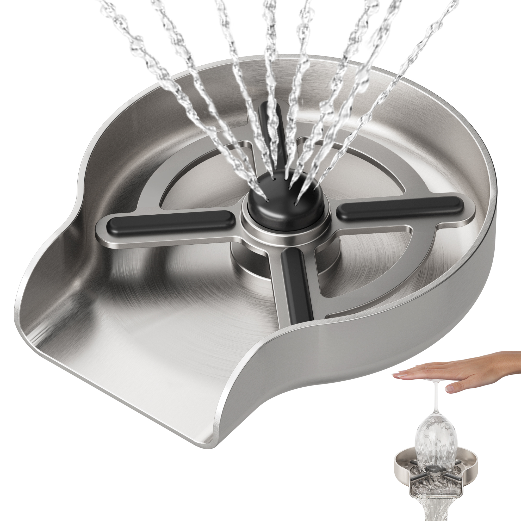 TORVA Glass Rinser SUS304 Stainless Steel Cup Washer Heavy Duty 10 ...