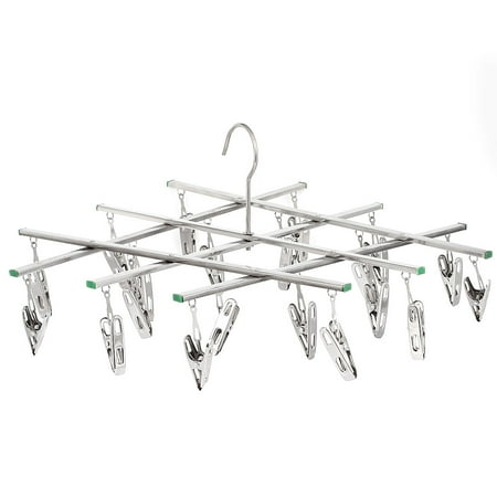 Swivel Hook 20 Pegs Underwear Socks Gloves Drying Rack Clothes Hanger ...
