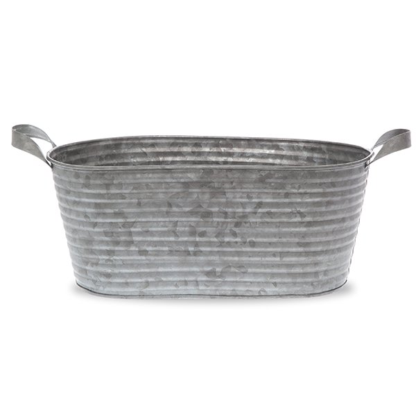 Garden Winds Jillian Oblong Galvanized Metal Ridge Container - Med 12in ...