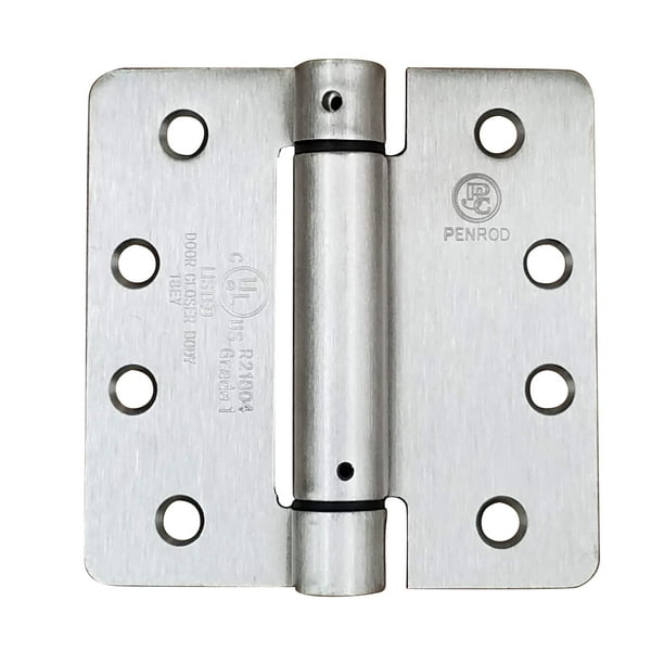 Spring Hinge 4 Inch with 1/4 Inch Radius Self-Closing, Satin Nickel ...