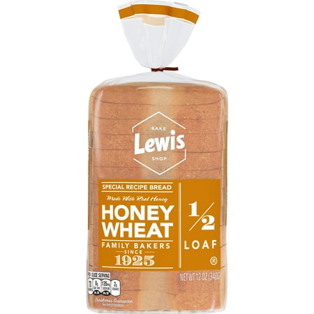 Lewis Bake Shop Honey Wheat Half Loaf Bread, 1/2 Loaf, 12 oz – Walmart ...