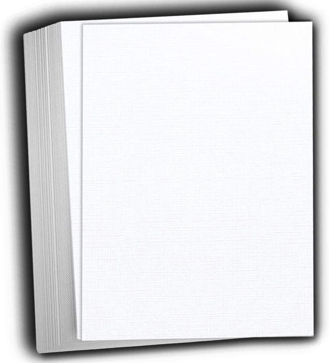 Hamilco White Linen Textured Cardstock Thick Paper - 8 x 10" Heavy ...