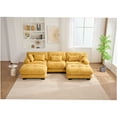 JERFIT Modern U-Shaped Cloud Couch Sectional Sofa with 2 Ottomans ...