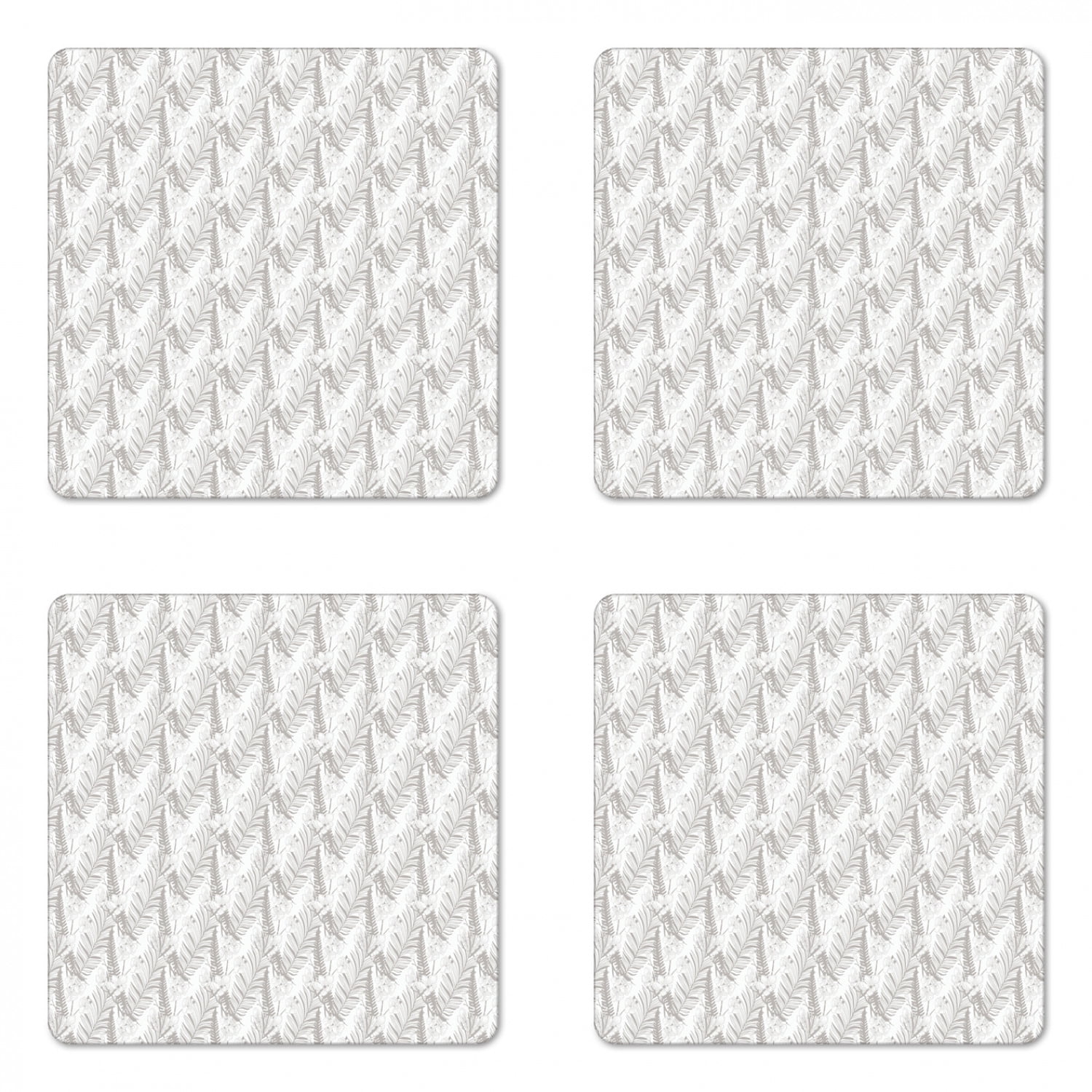 Botanical Coaster Set of 4, Vintage Style Illustration with Soft Orchid ...