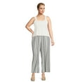Just My Size Women's Plus Size Linen Blend Wide Leg Pull On Pants, 29 ...