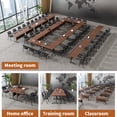 Folding Conference Room Table with Wheels, Modern Mobile Flip Top ...