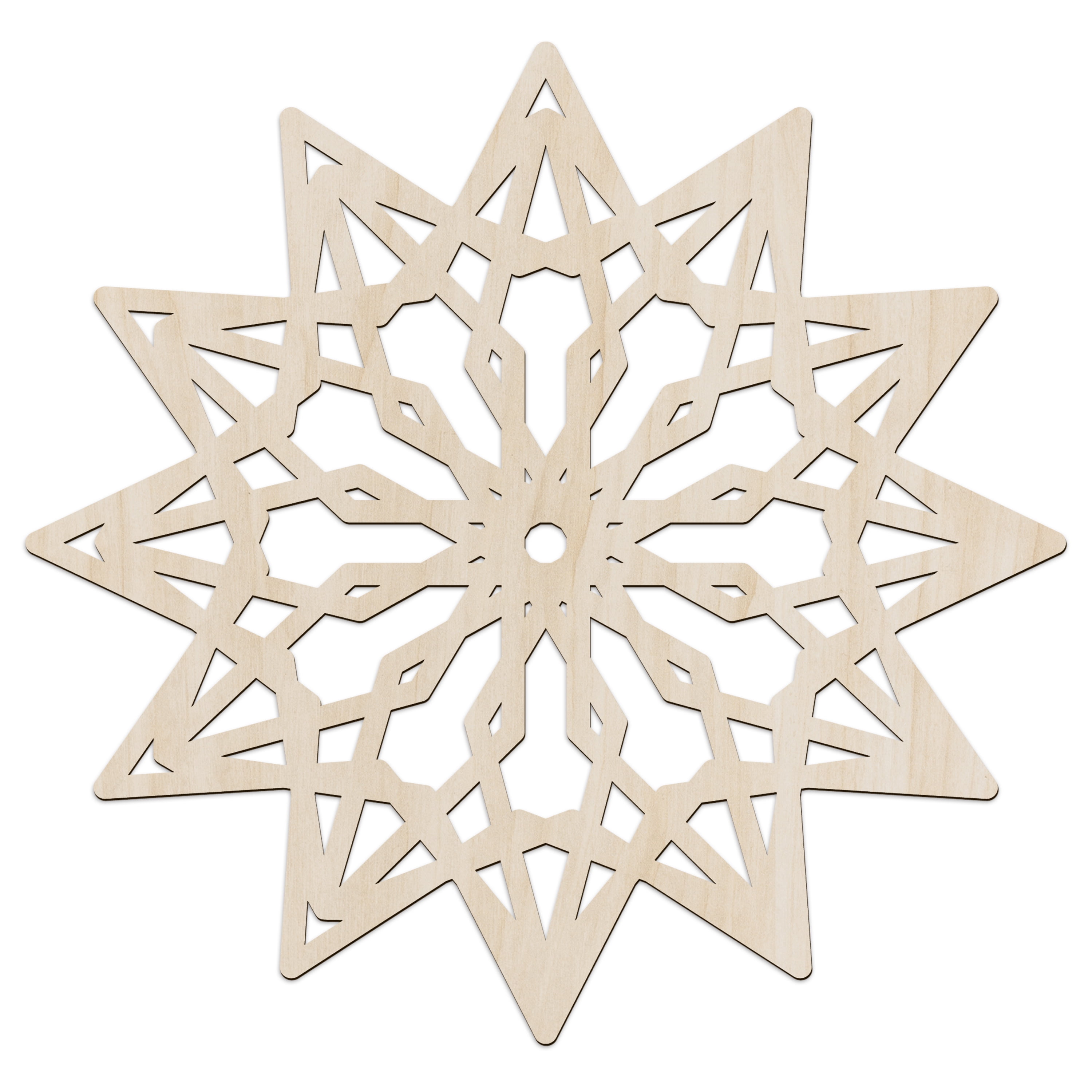 Mandala Wooden Wall Art, Triangle Angled Star Flower Look Royal Art ...
