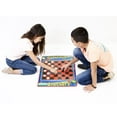 Dimple 2 Player Jumbo Checkers Mat/Board with Big Black & White Checker ...