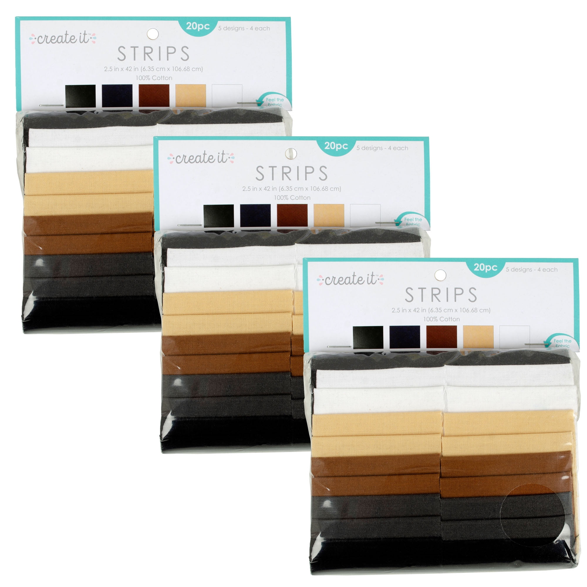 Create It 2.5"X42" 100% Cotton Neutral Solid Precut Sewing & Craft ...