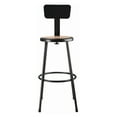 (Pack of 2) NPS 30" Heavy Duty Steel Stool With Backrest, Black ...