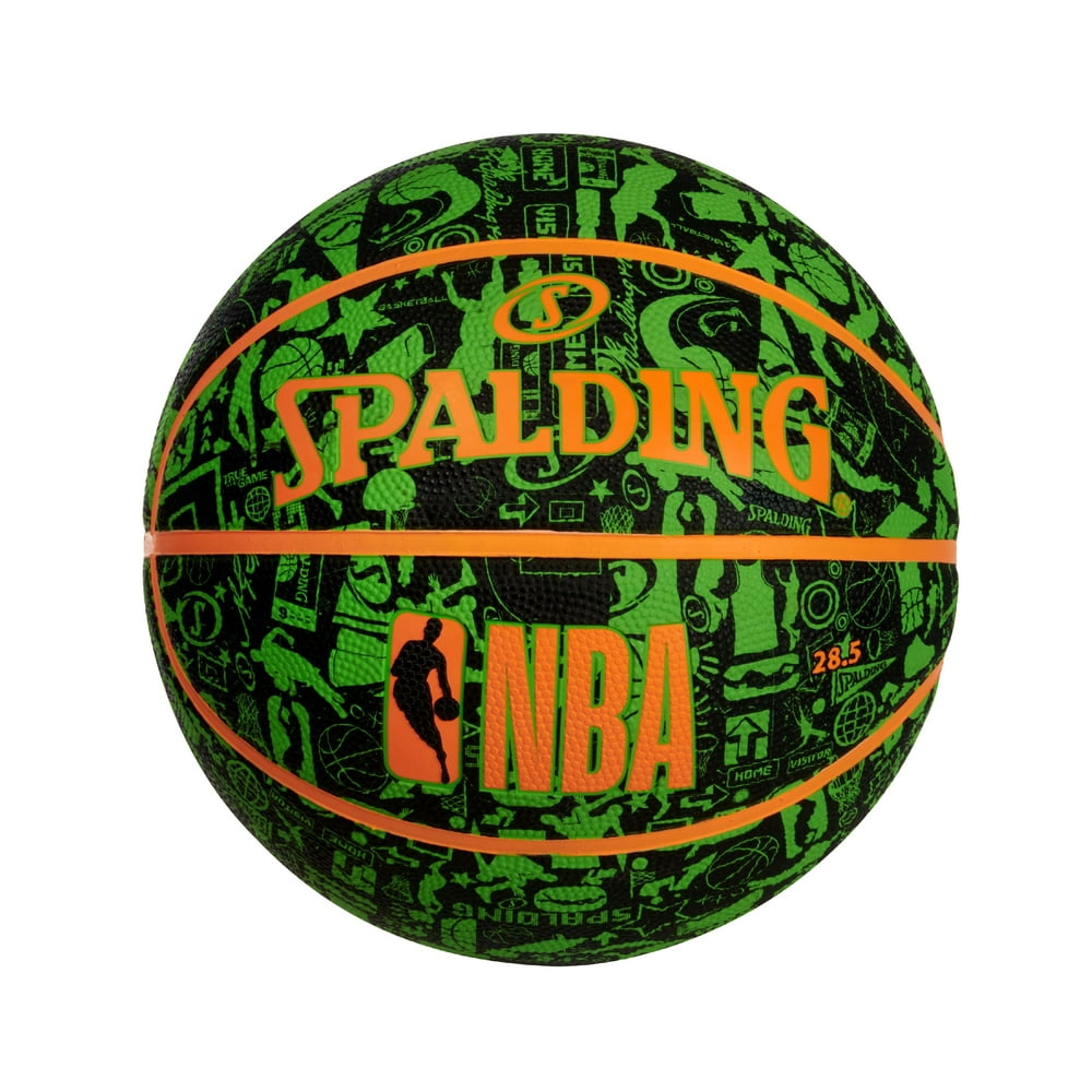 Spalding® NBA Graffiti 28.5" Basketball - Neon Green/Black - Walmart ...