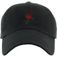 Rose Embroidered Dad Hat Flower Cotton Adjustable Baseball Cap ...