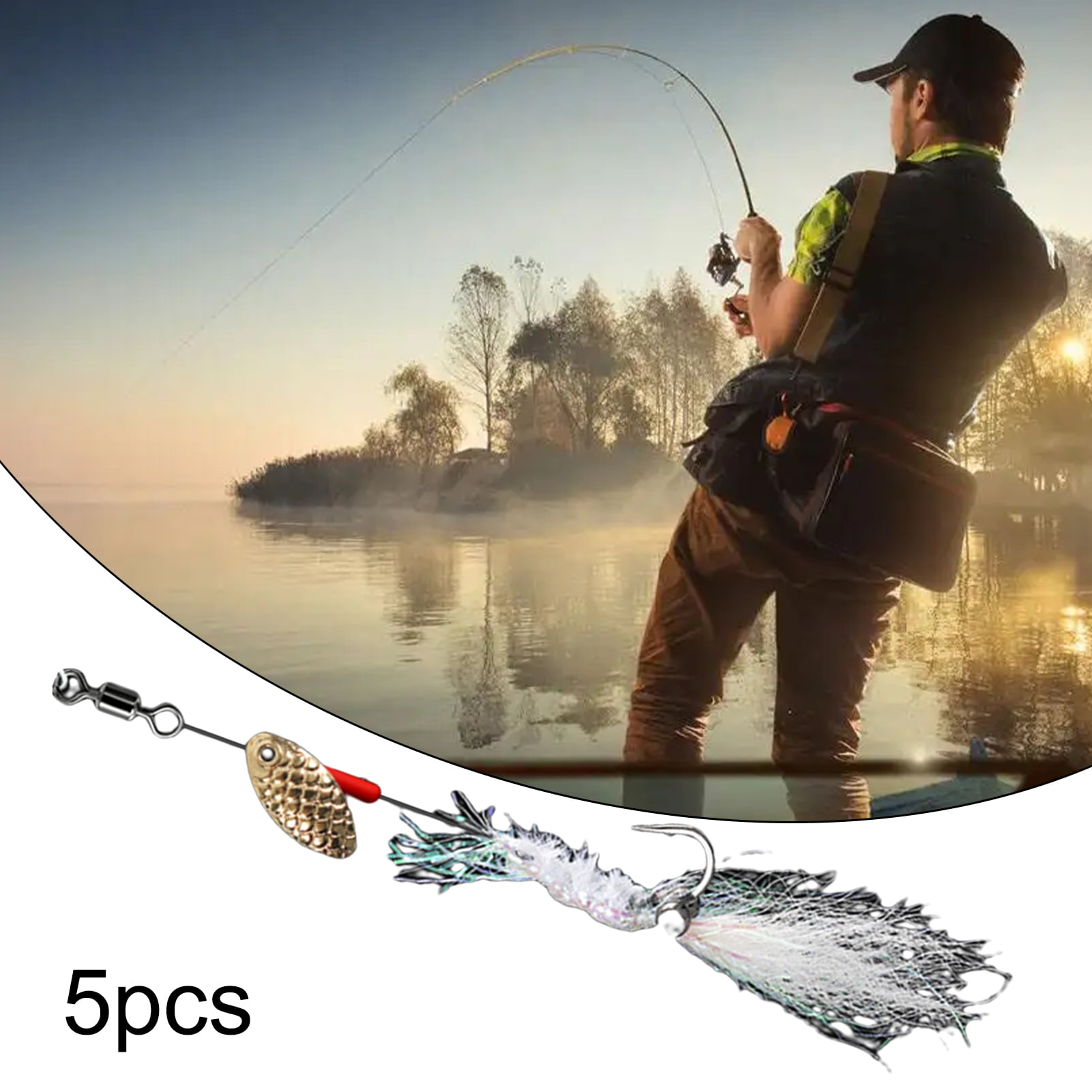 SSBSM Fishing Lure Rigs 5Pcs Increase Fishes Rate Spinner Small Wild ...