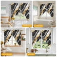 Abstract Art Sheer Curtains Swag Valances for Windows Black Gold ...