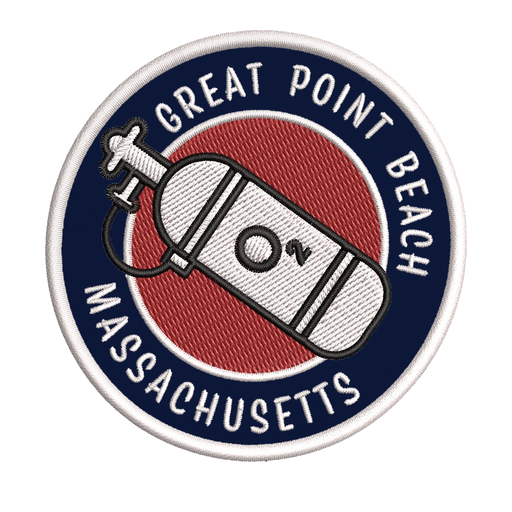 Great Point Beach, Massachusetts Scuba Flag O2 Tank 3.5 Inch Iron Or ...