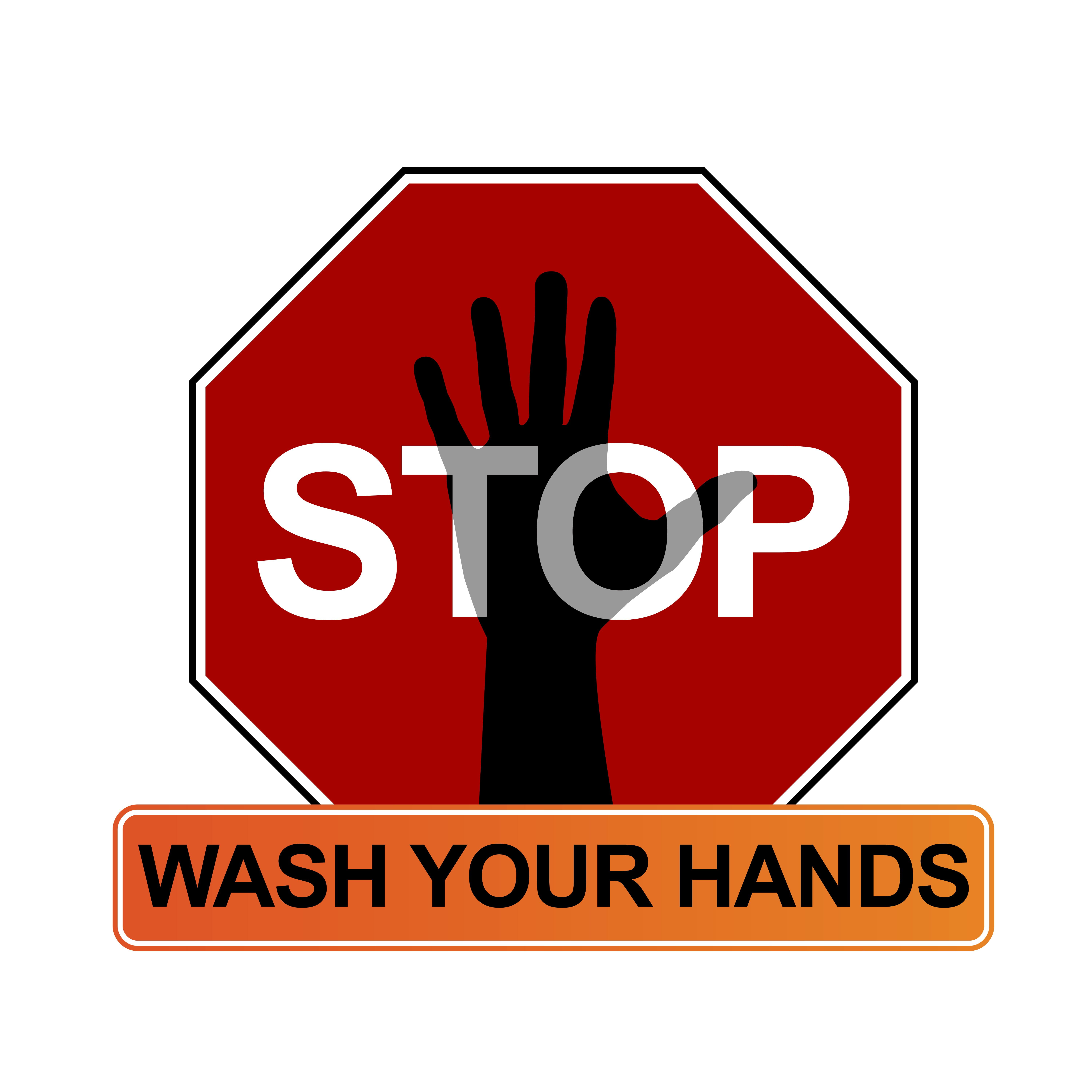 Stop Sign Wall Decor Stickers -Caution Wall Decal- Wash Your Hands ...