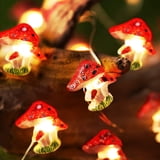 Morttic Mushroom String Lights, 7FT 20LEDs Fairy Lights Battery Powered ...
