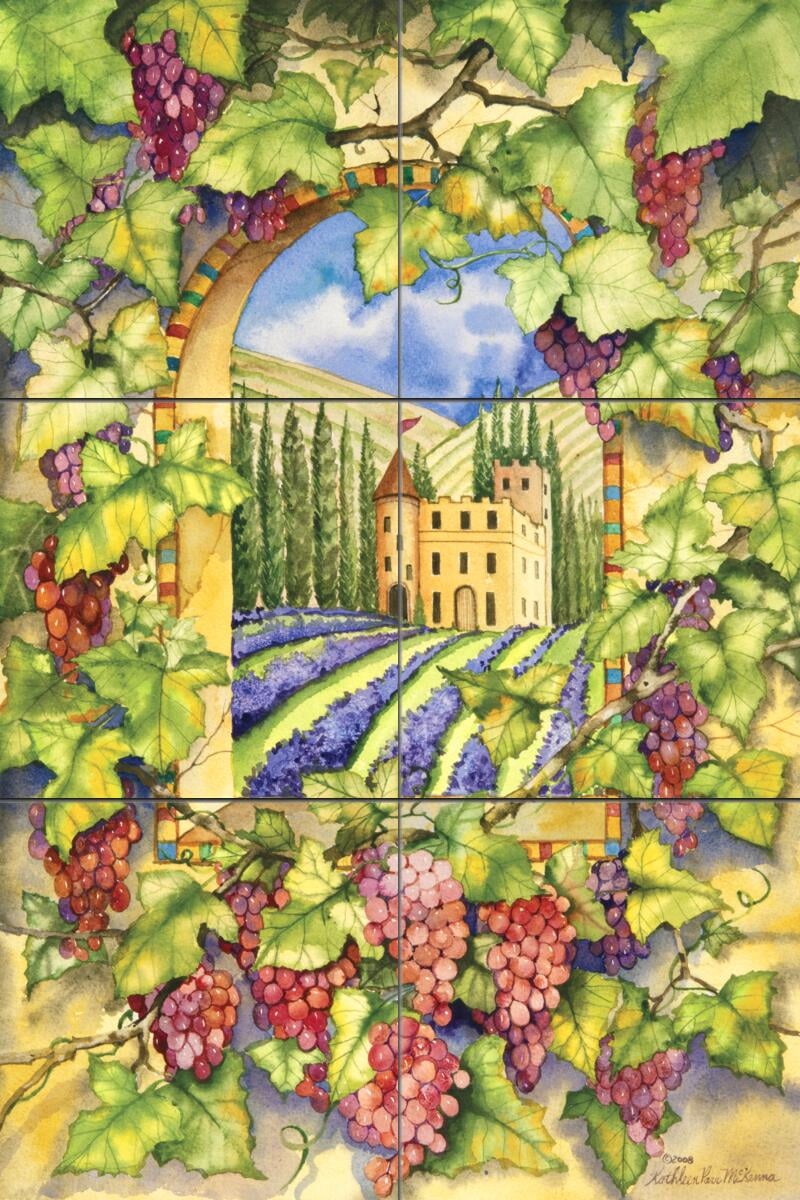 Tile Mural Kitchen Backsplash - Castle Vineyard - by Kathleen Parr ...