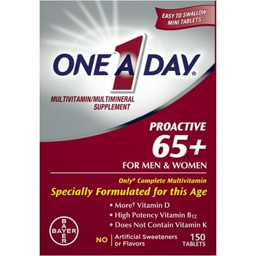 One A Day Proactive 65+ Multivitamin Tablets for Men and Women, 150ct ...