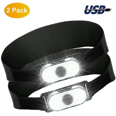 ,LED Rechargeable HeadlightTwo pack Campinglights Nightrunninglight ...