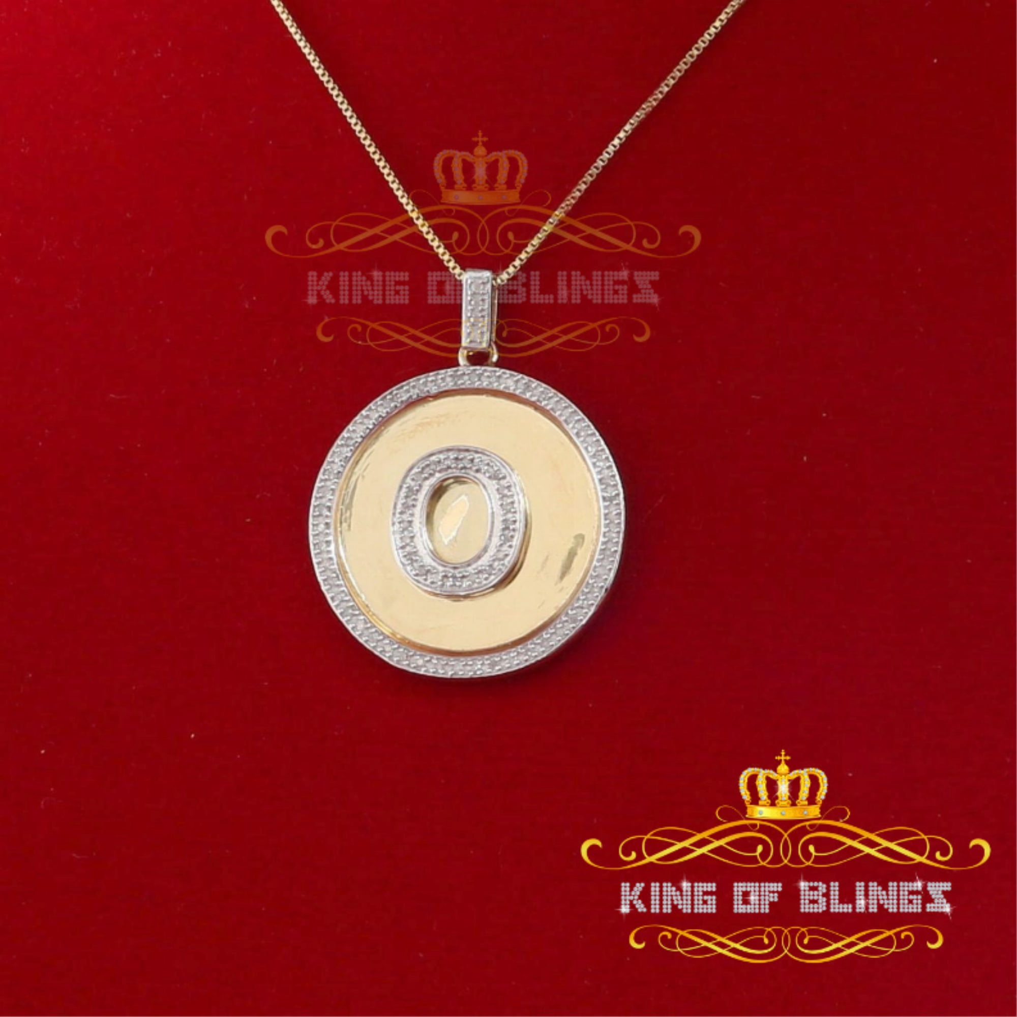 King Of Bling's Real 0.25ct Diamond Sterling Silver Initial Circle' O ...