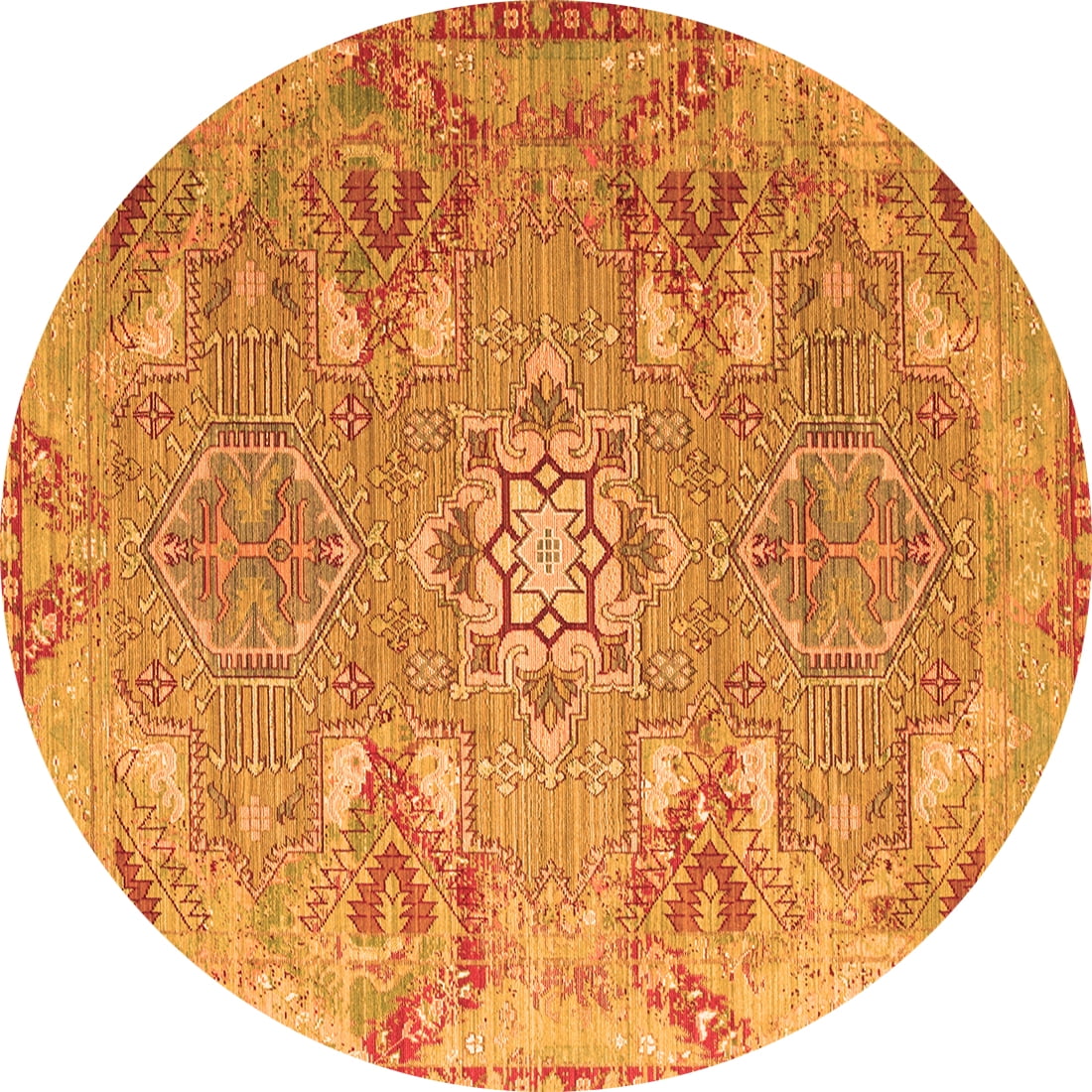 Ahgly Company Indoor Round Persian Orange Traditional Area Rugs, 8 ...