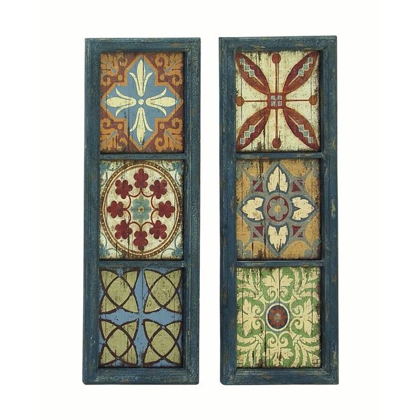 Decmode Eclectic 39 Inch Floral And Flourish Wall Panels - Set of 2 ...