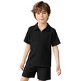 Boys Shorts Set Youth Leisure Basic Clothing Set Collared Short Sleeve ...